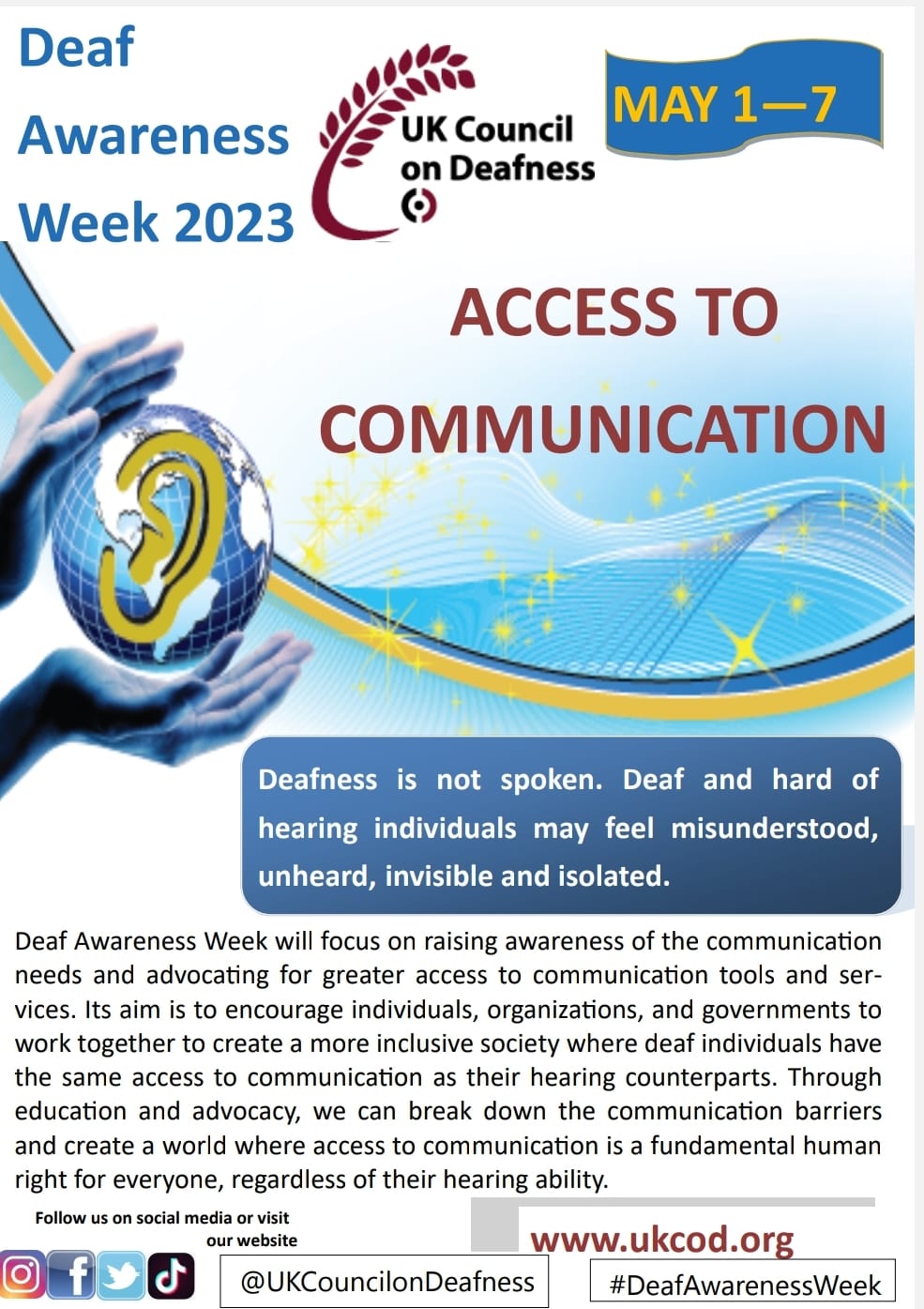 Deaf Awareness Week 1st–7th May - Communicourt